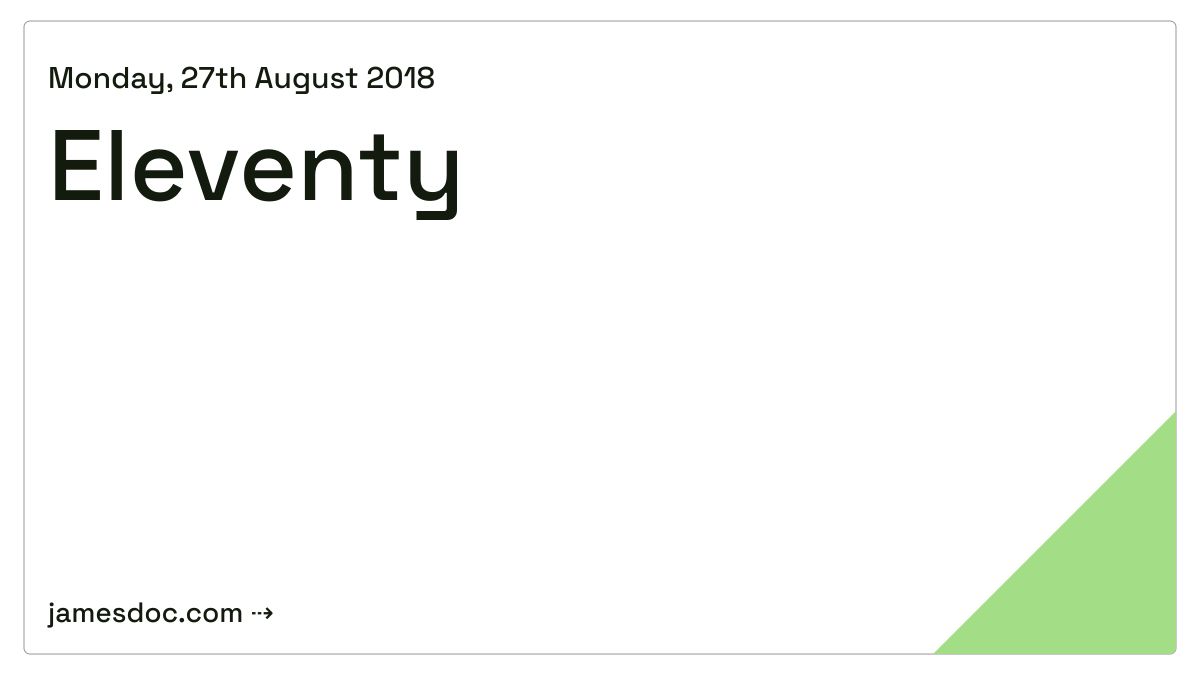 Eleventy · James Doc